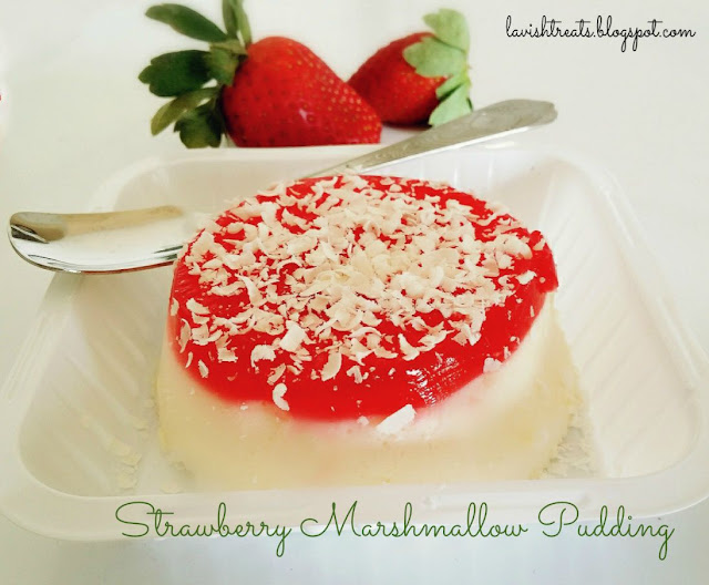 Lavish Treats: Strawberry Marshmallow Pudding