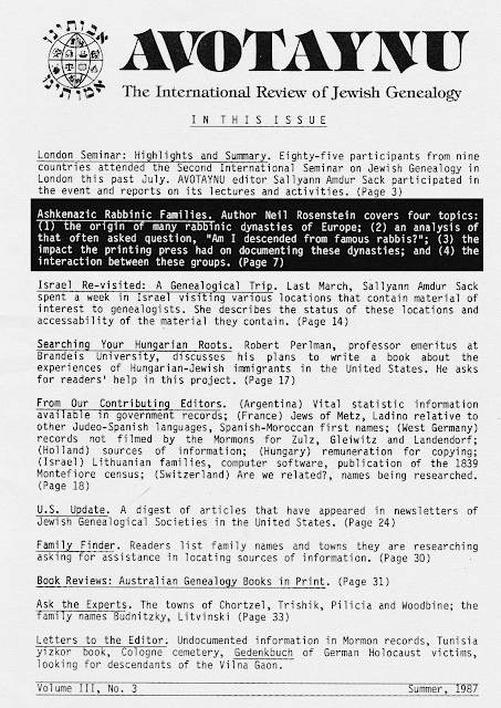 Neil Rosenstein: JRP-Poland Database and Rabbinic Data Merging