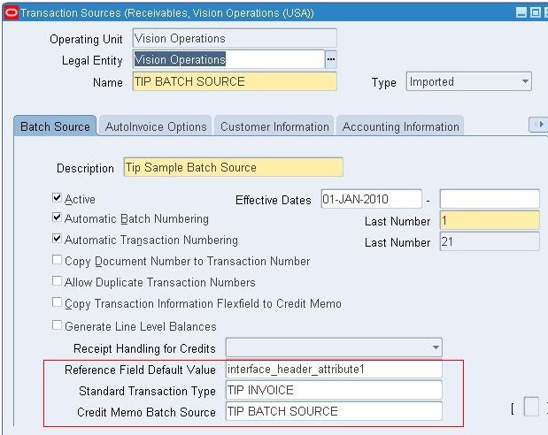 Autoinvoice Setup for R12 | Oracle Techno & Functional