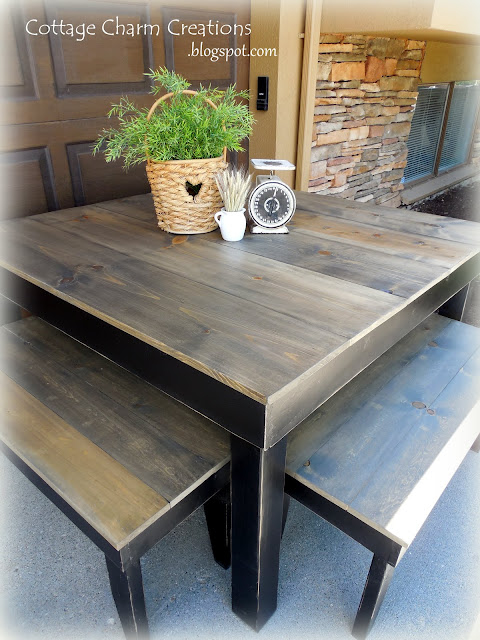 Cottage Charm Farmhouse Collection: Provincial Farmhouse Table & Benches