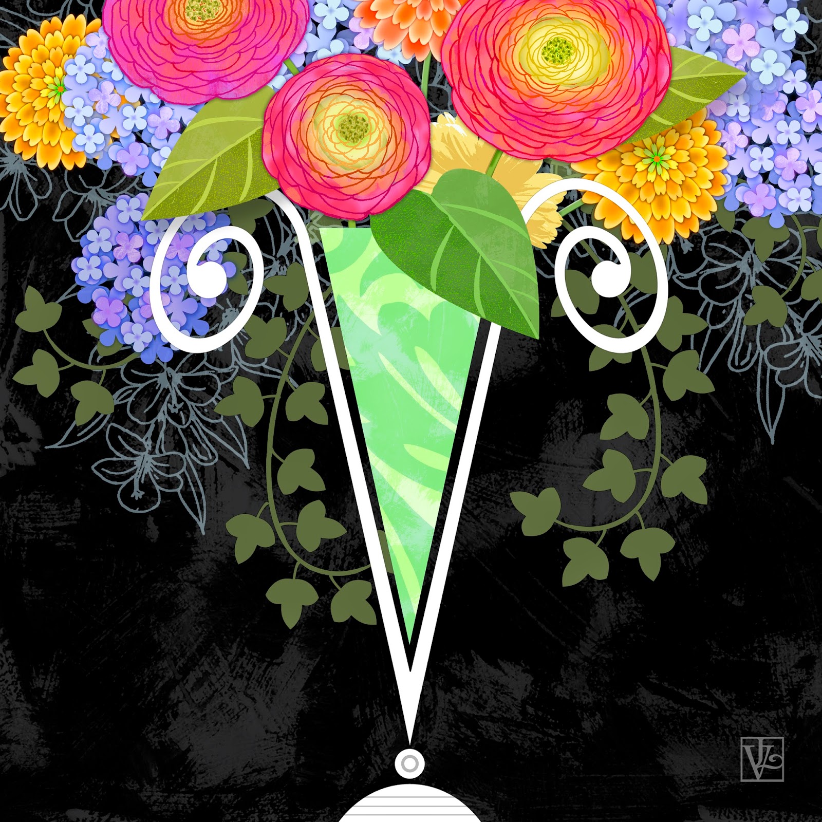 Picture Diary: The Letter V for Vase of Verious Flowers
