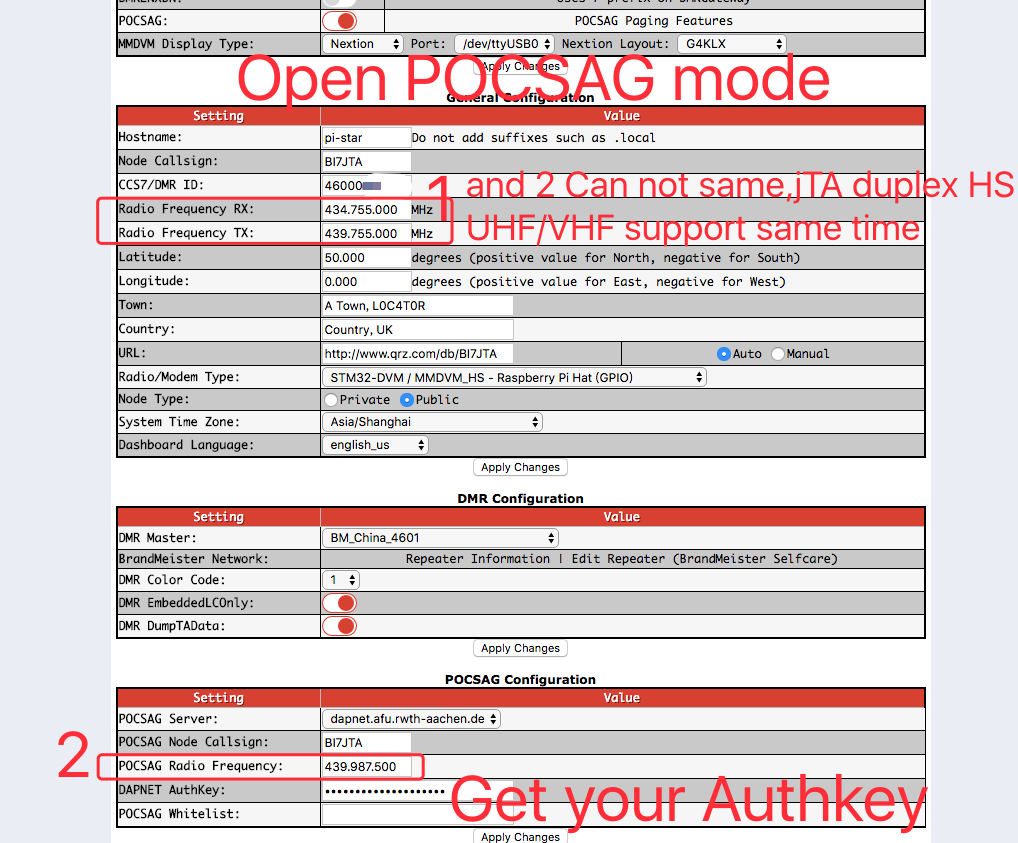 MMDVM REPEATER @BI7JTA: Pager Setting User Guide 0810