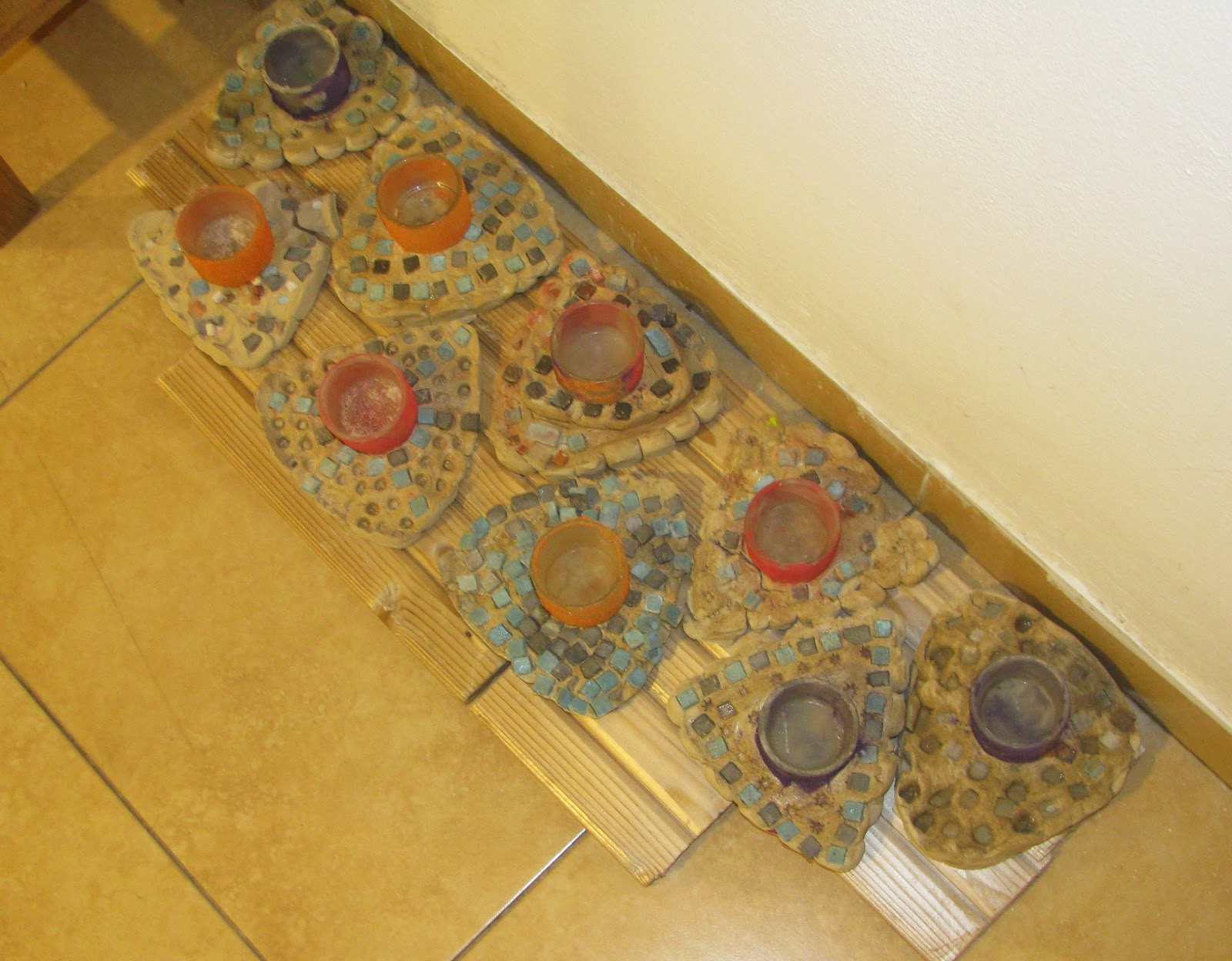 visual art instructor: group Menorah (Hanukkah), Clay