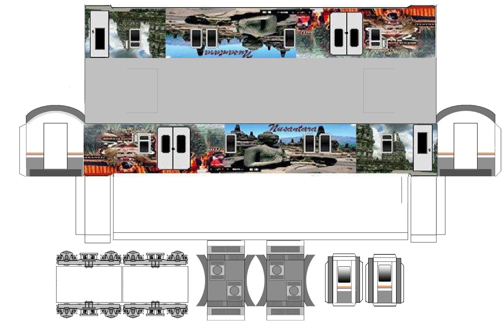 wafykeren's12: pola papercraft kereta api