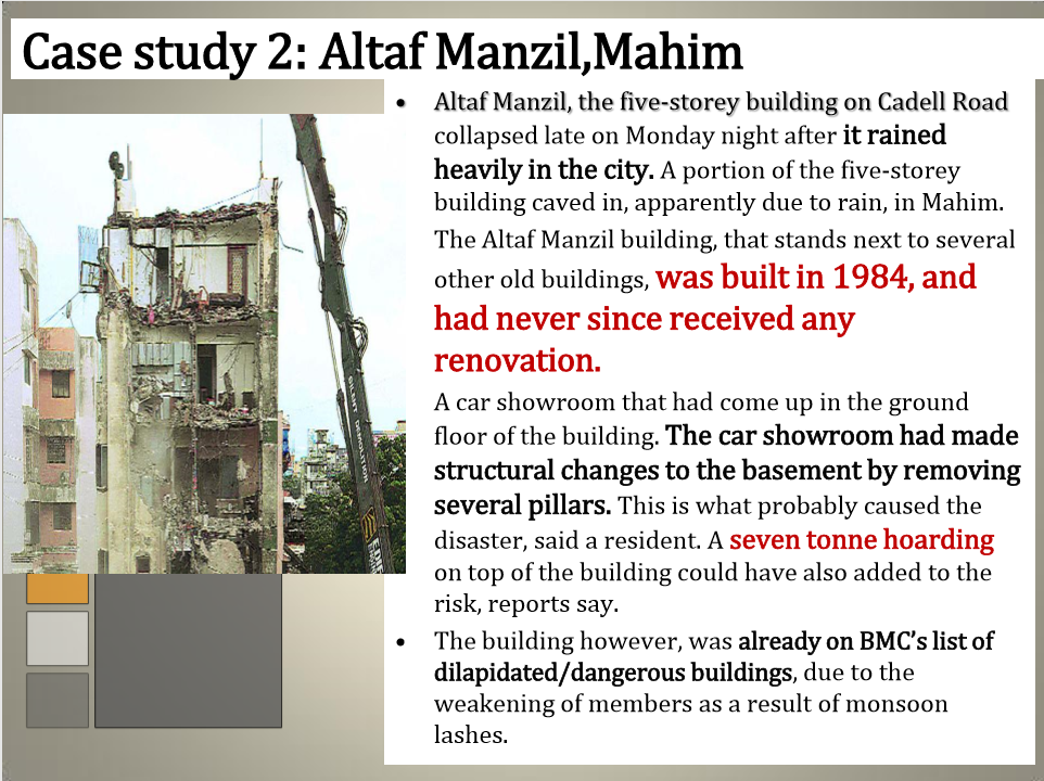 building failures and causes notes and case studies bc 5th sem