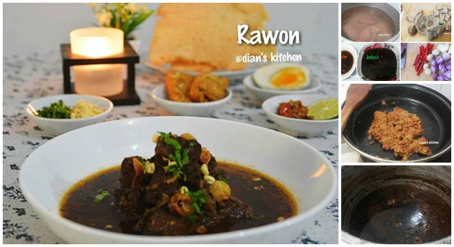 Resep Membuat Rawon dengan bahan pelengkap tempe goreng dan krupuk Komplit bun - RESEP DAPUR SPESIAL