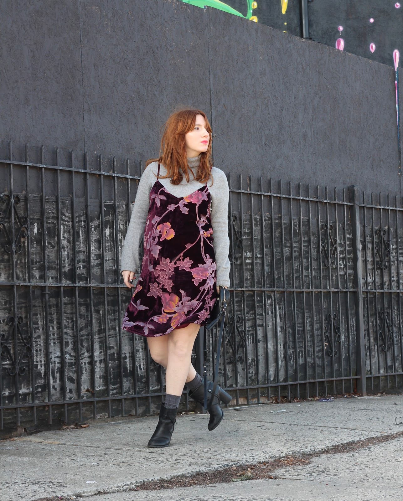 Velvet Slip Dress Layering - TfDiaries
