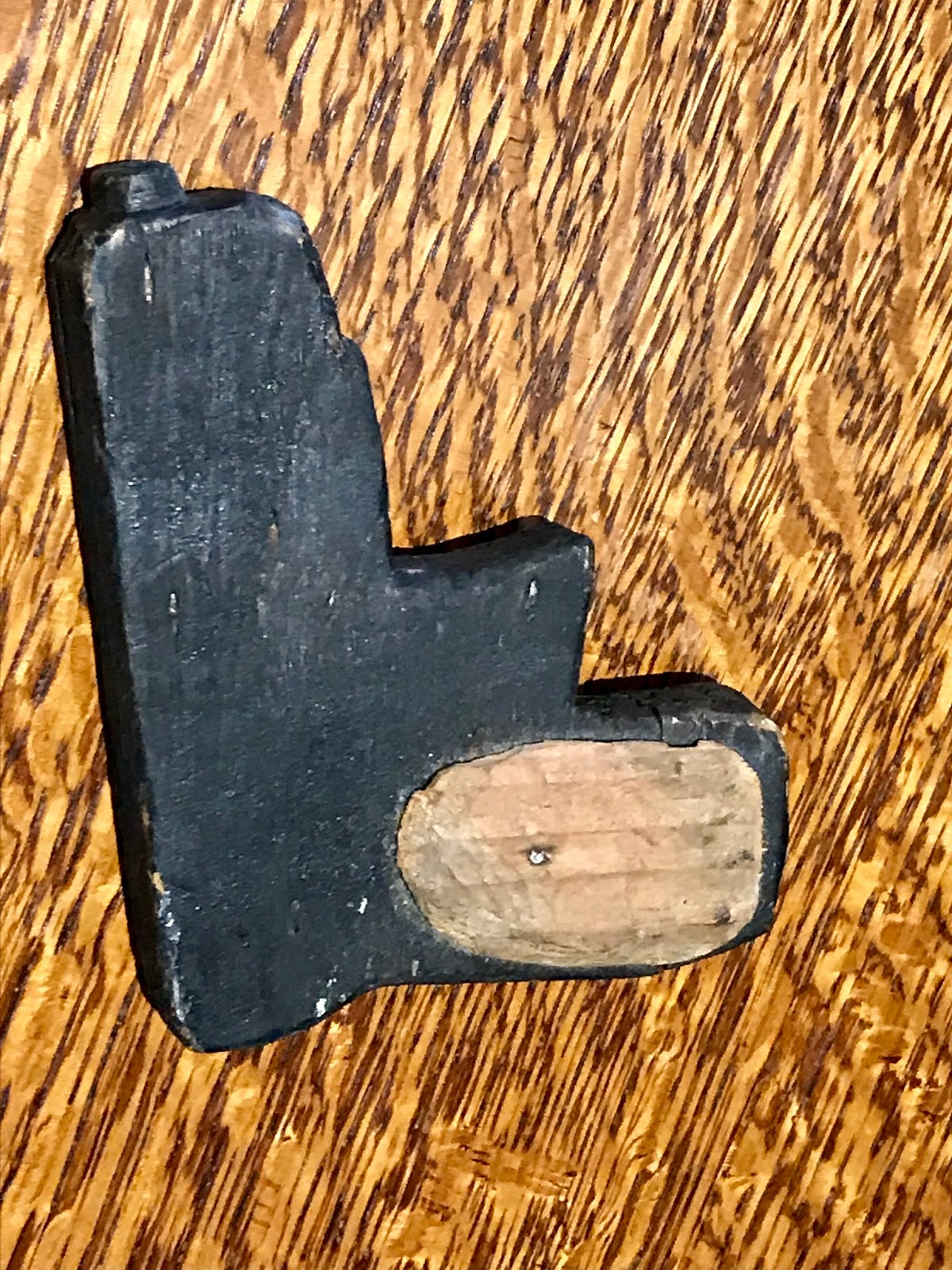 Foundfolk Primitives: Hand carved folk art toy pistol