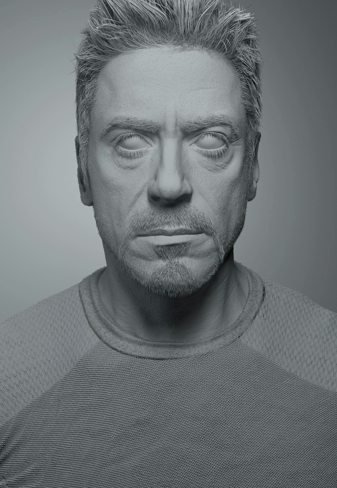 Realistic CG portrait of Robert Downey Jr | Computer Graphics Daily News