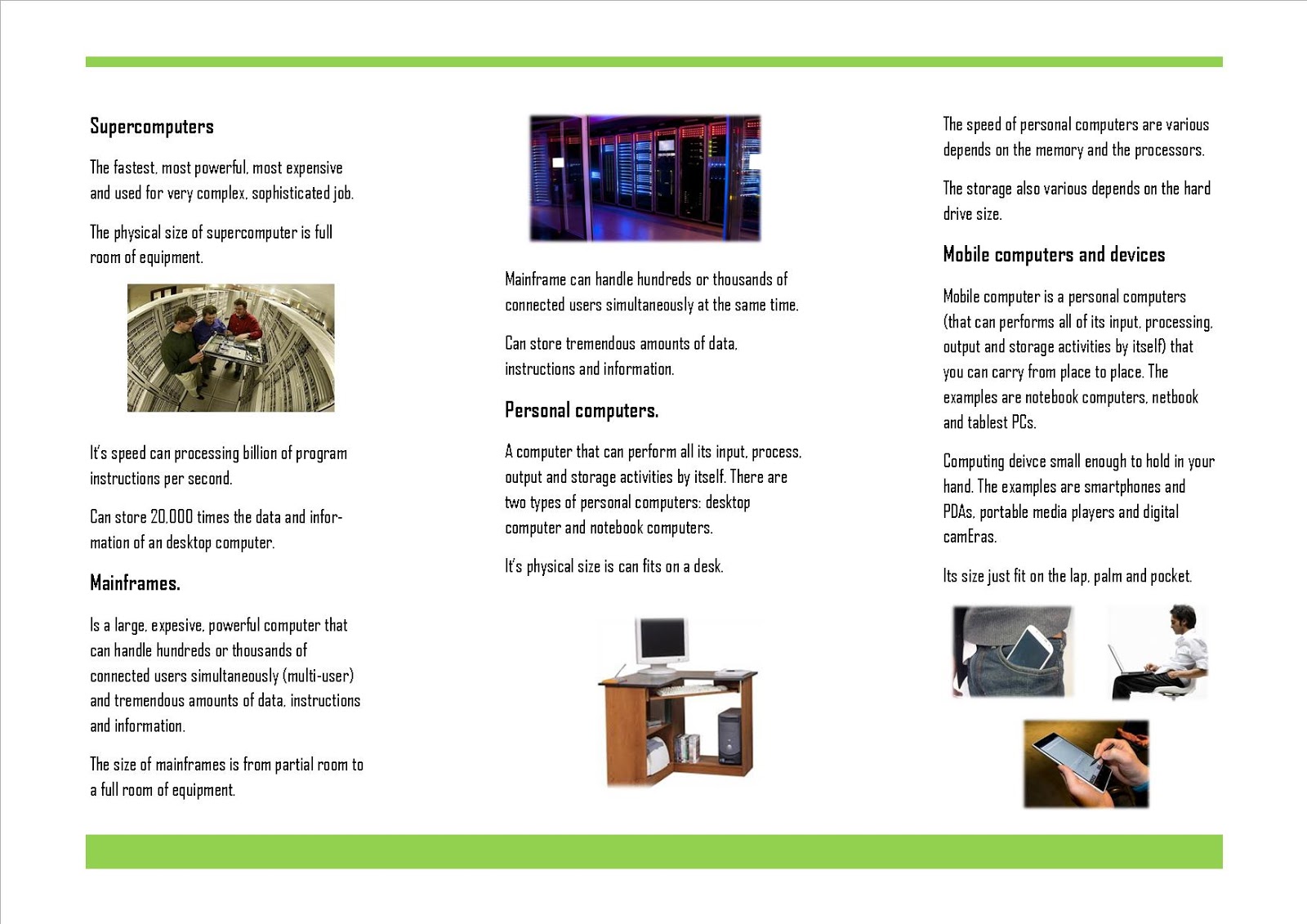 Brochure- Categories of computer