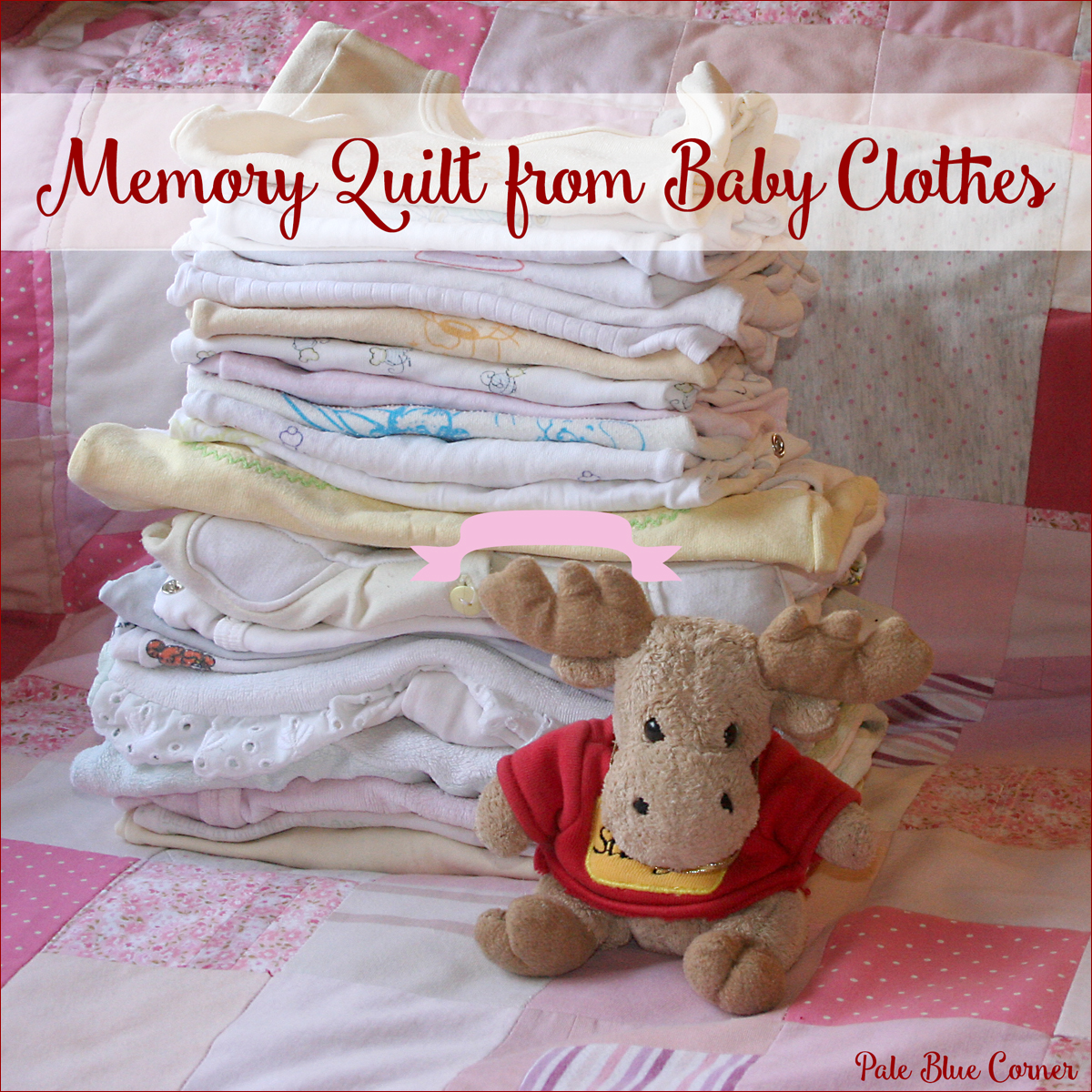 Pale Blue Corner: Memory Quilt from Baby Clothes