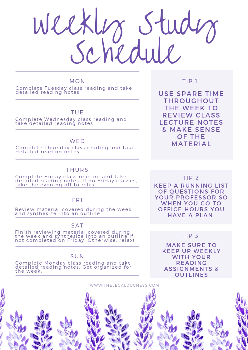 A Week By Week Study Schedule The Legal Duchess A Week By Week Study Schedule The Legal Duchess