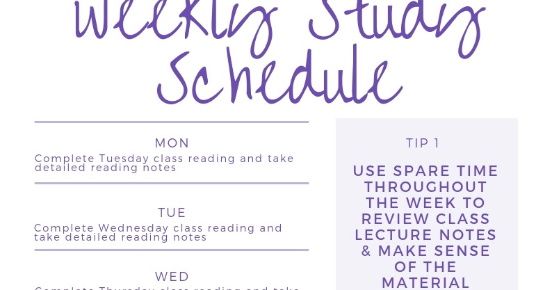 A Week by Week Study Schedule - The Legal Duchess