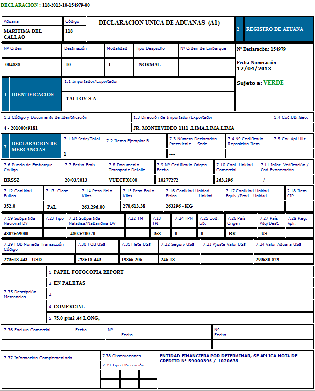 APLICACIÓN DUA - Comercio Internacional