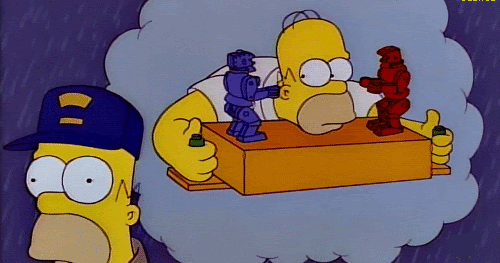 The Simpsons: Homero [Piensa que está entre dos robots bóxer que él ...