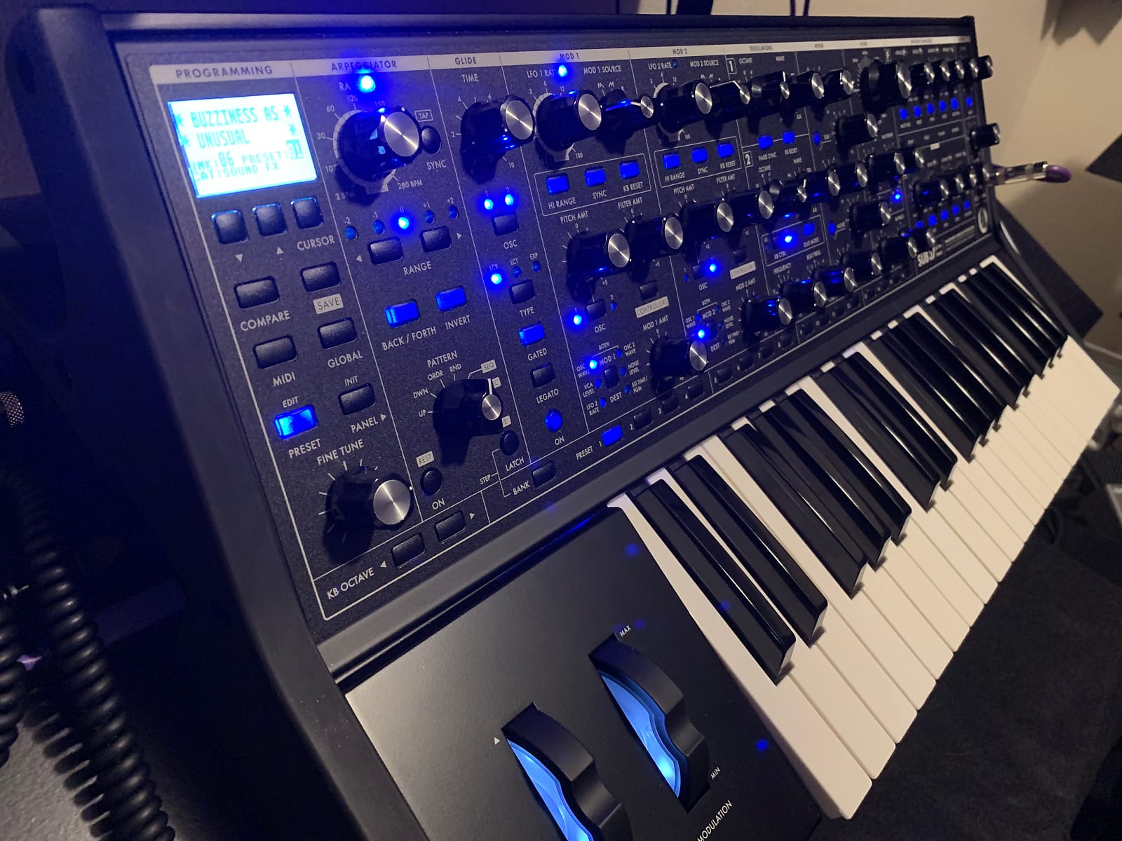 MATRIXSYNTH: Moog Sub 37 Tribute Edition w/ Custom Blue LEDs & Black ...