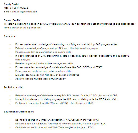SAS Programmer Developer Free Resume Template sas-programmer-developer-free-resume-template