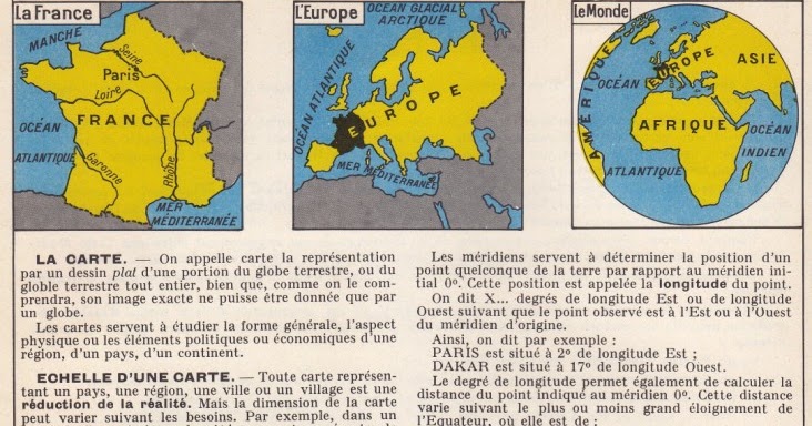Manuels anciens: Géographie Documentaire CM, leçon 1 : La carte ...