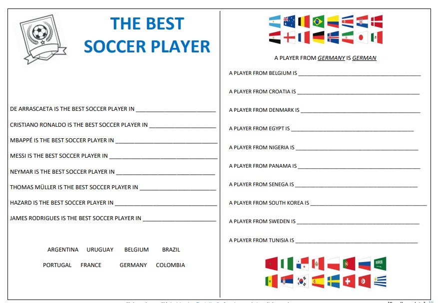 Teacher Neidinha Franca: ATIVIDADES INGLÊS PARA A COPA DO MUNDO