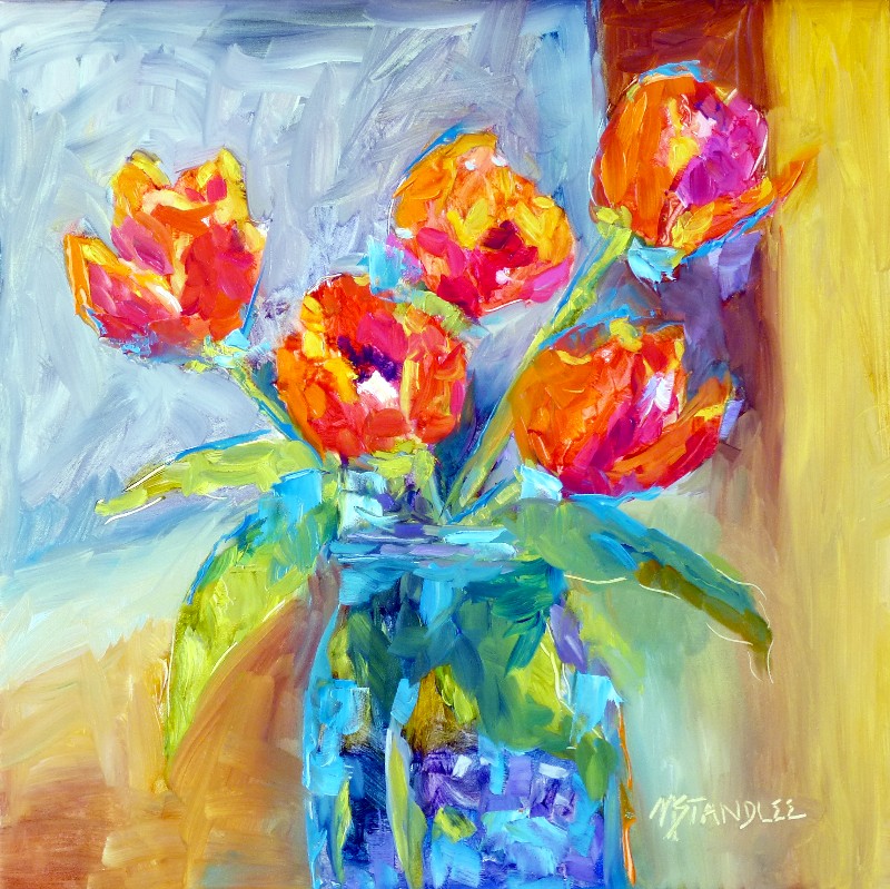 Nancy Standlee Fine Art: Texas Tulips 13050, Tulip Oil Painting, Visual ...