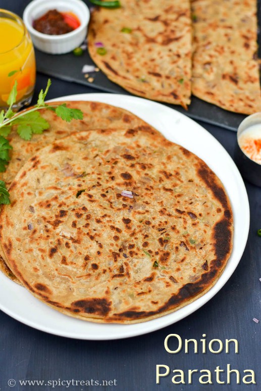 Spicy Treats: Punjabi Onion Paratha Recipe(With Video) | Pyaaz Ka ...