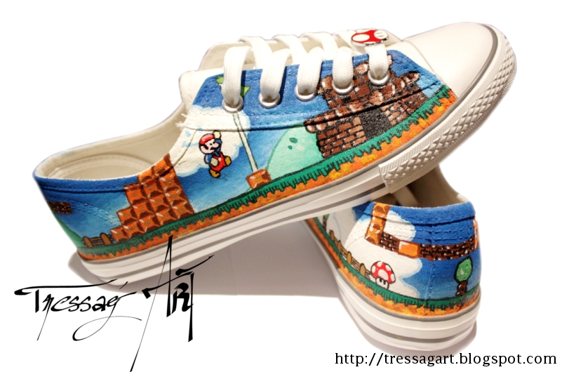 Tressag'ART - Custom Shoes - Créations: Custom Shoes Super Mario
