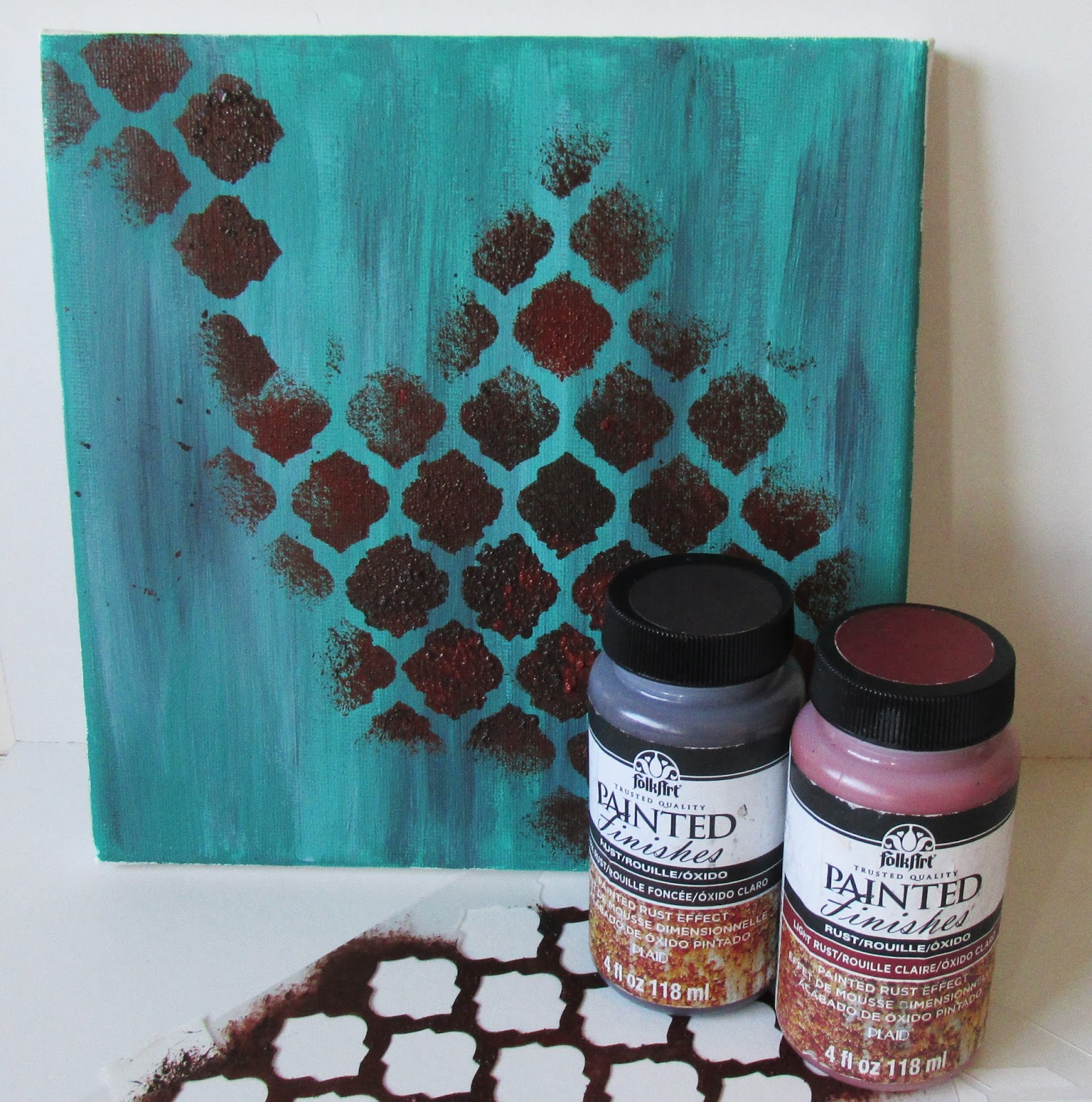 A Passion For Cards: Canvas with Folk Art Rust Painted Finishes by Plaid