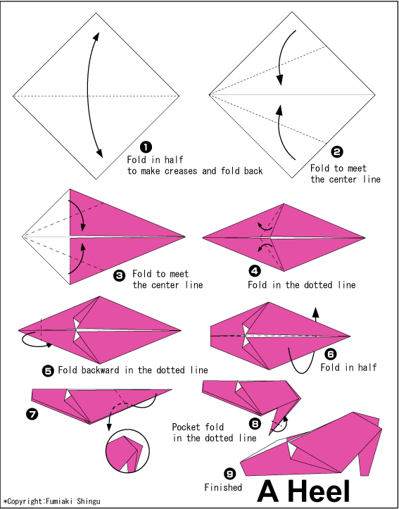 Heel - Easy Origami instructions For Kids
