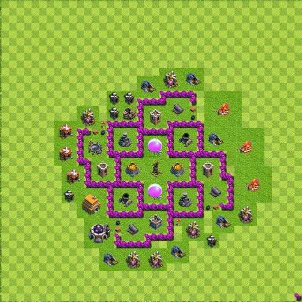 Base Layout Town Hall Level 6 Tipe Farming | COC Indonesia