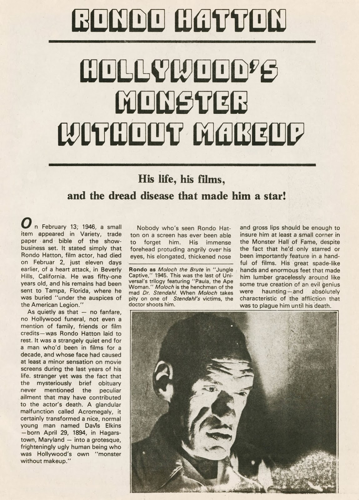 Destination Nightmare: Rondo Hatton