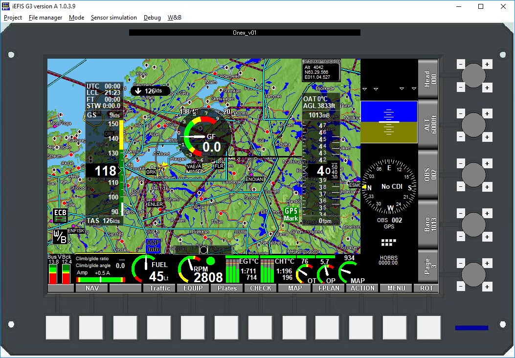 Onex build log: EFIS screens
