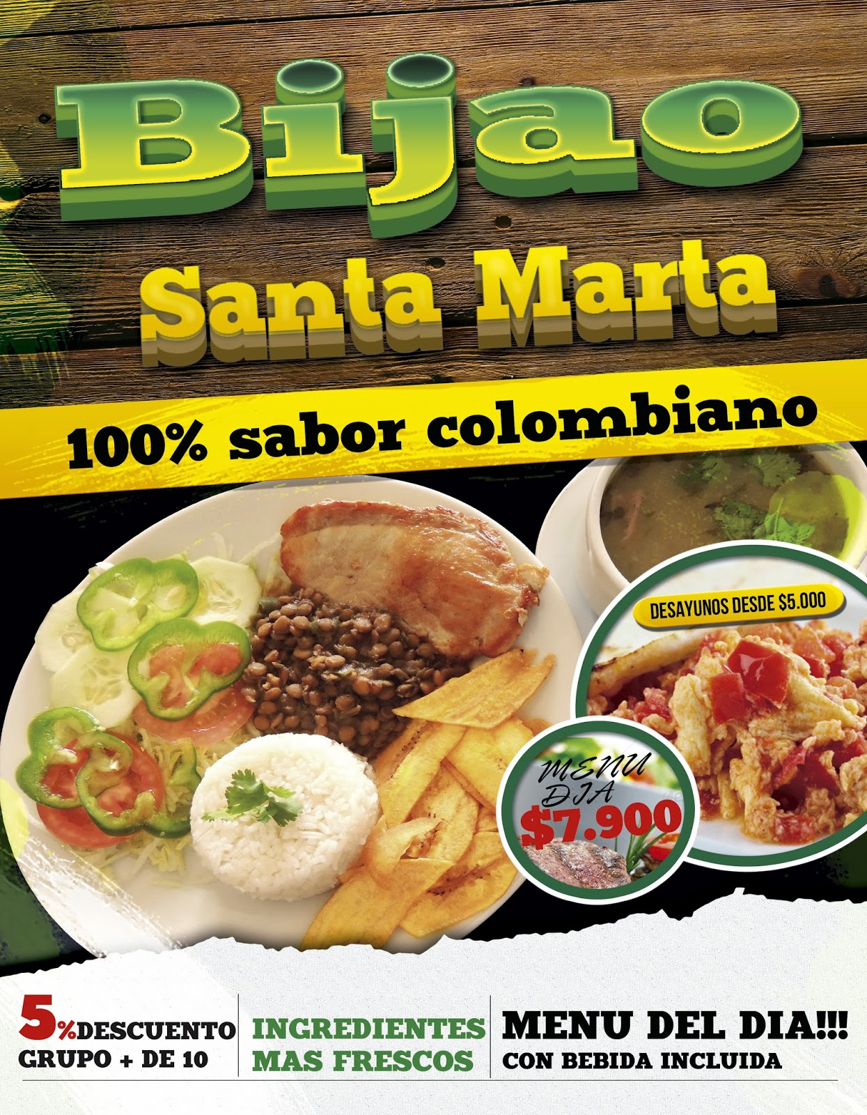 Menú 100% Colombiano