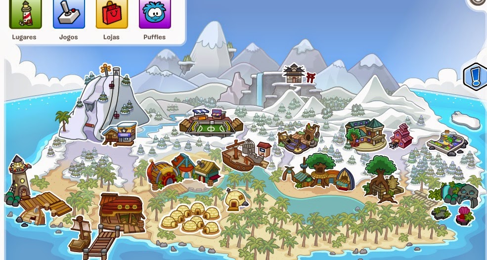 Sos Club Penguin - Ilha Do Club Penguin: Página de entrada e mapa festa ...