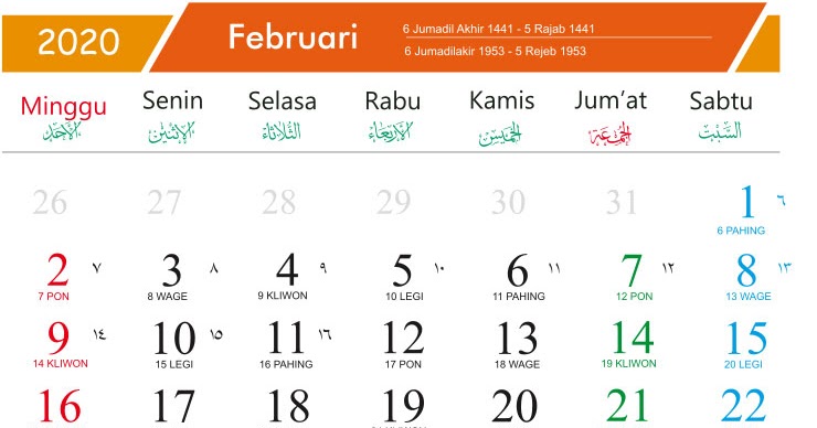 57+ Kalender 2020 Februari