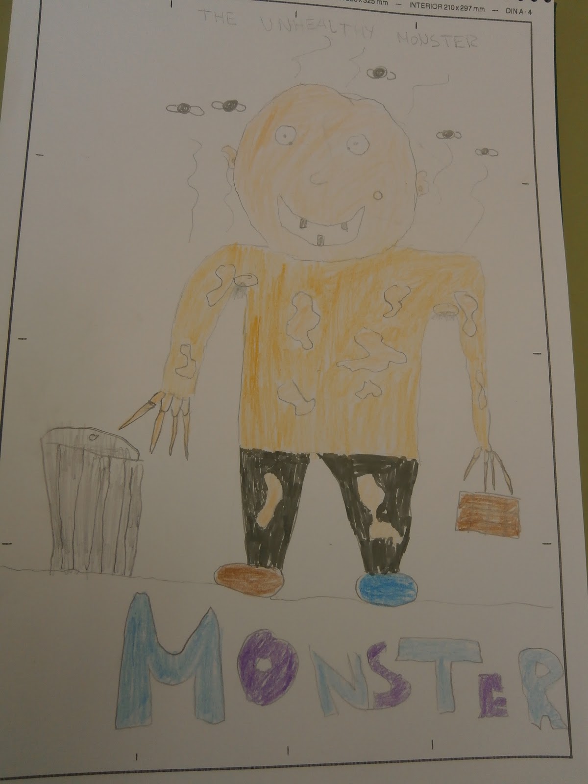 El Villar speaks English: UNHEALTHY MONSTERS BY 4B CLASS