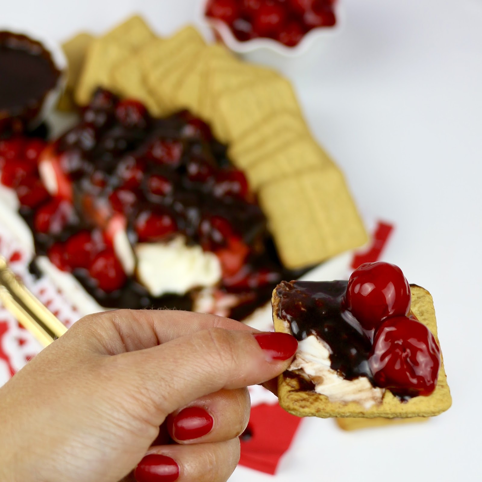 Easy Chocolate Cherry Cream Cheese Spread - The Lindsay Ann