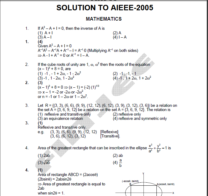 AIEEE Solved Papers 2005 - Exam Sample & Placement Papers