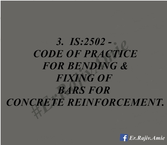 LIST OF IS CODES ON REINFORCEMENT - Er Rajiv Amie