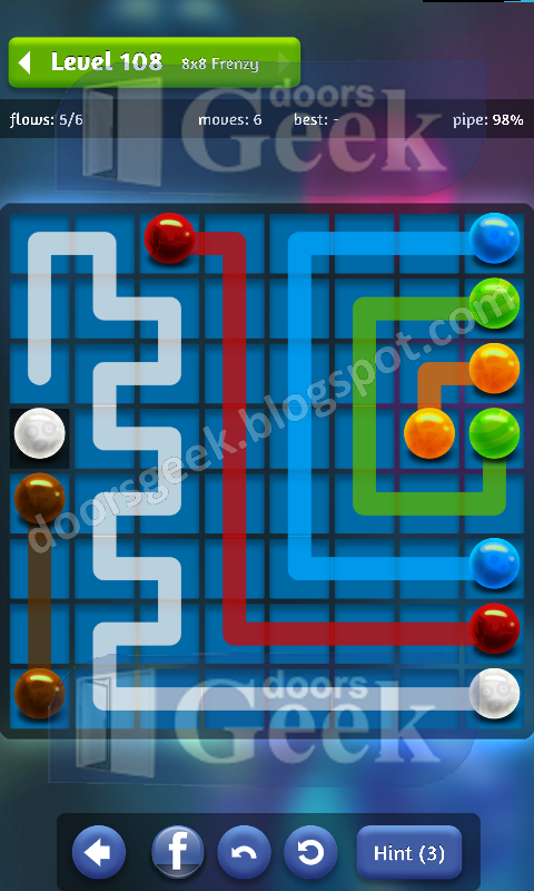 Flow Frenzy [8x8 Frenzy] 8x8 Level 108 ~ Doors Geek
