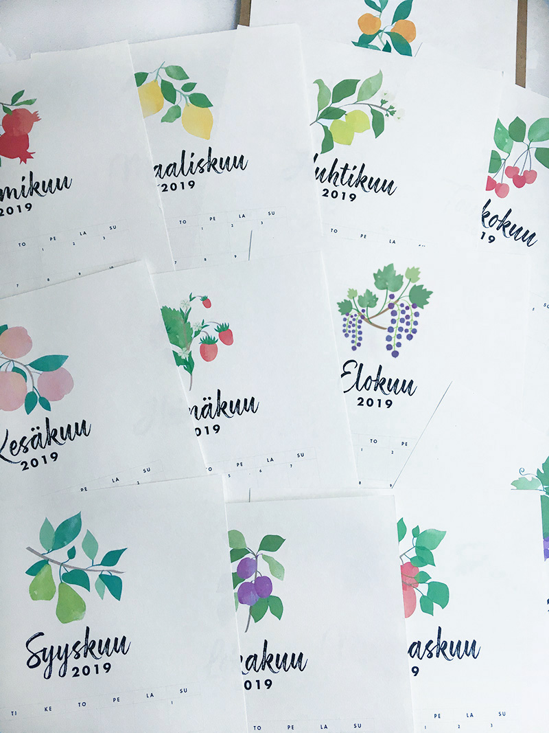 ILMAINEN PRINTATTAVA KALENTERI 2019 | Syötävän hyvä