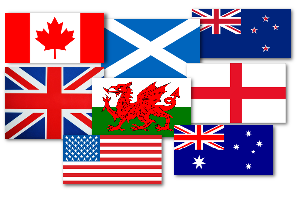 Torres Wonder English: Some English Speaking Countries Flags