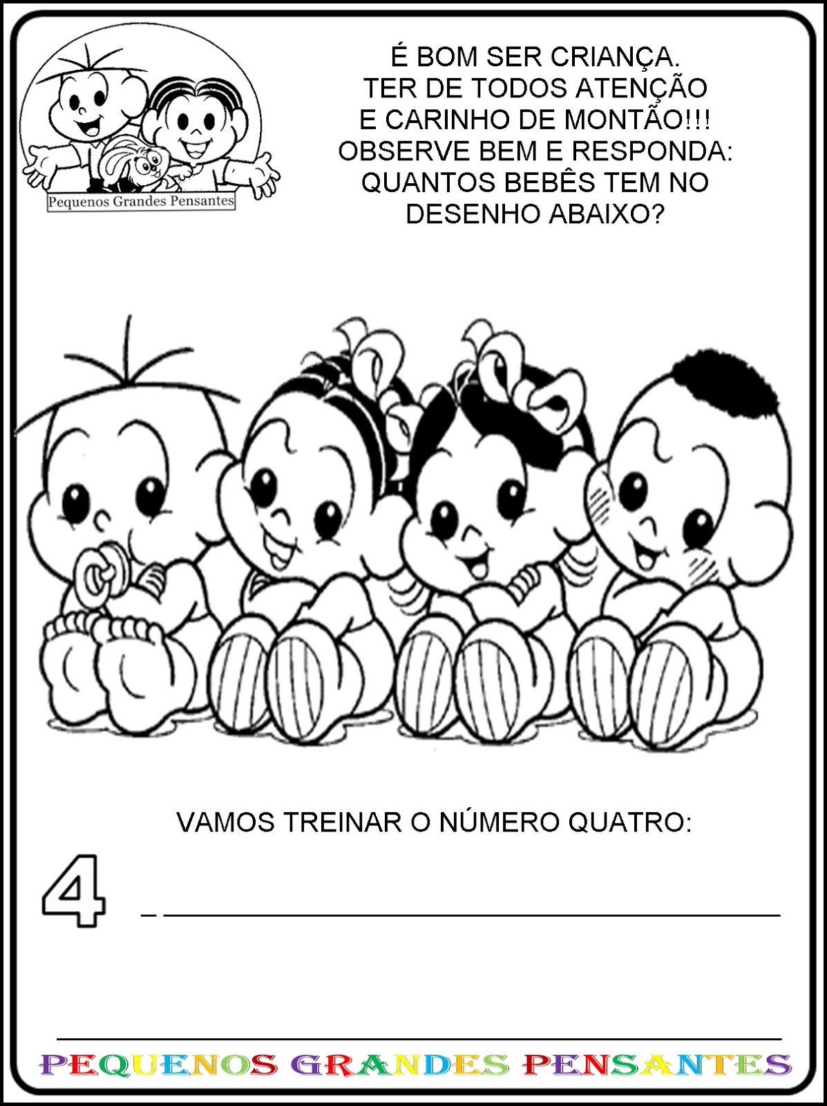 Atividades Com O Numero 4 Para Educação Infantil Braincp
