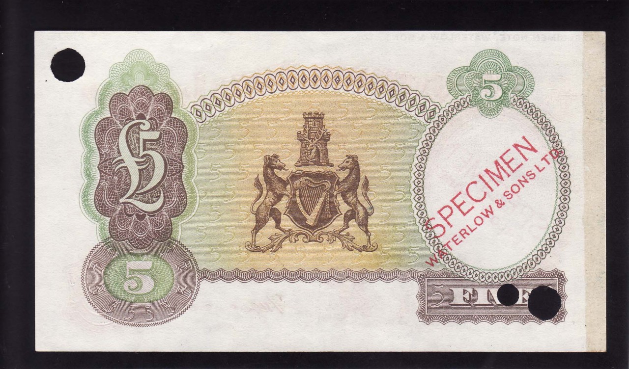 Northern Ireland Five Pounds banknote, National Bank Limited.
