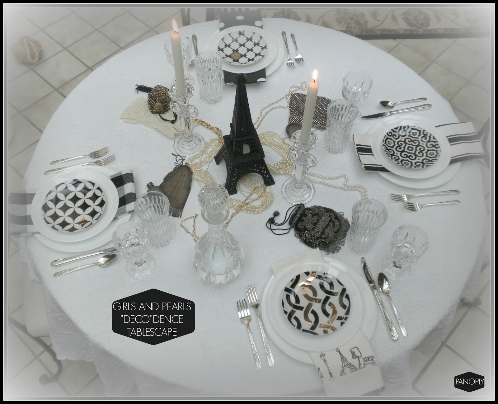 Panoply: Girls and Pearls: "Deco"dence Tablescape