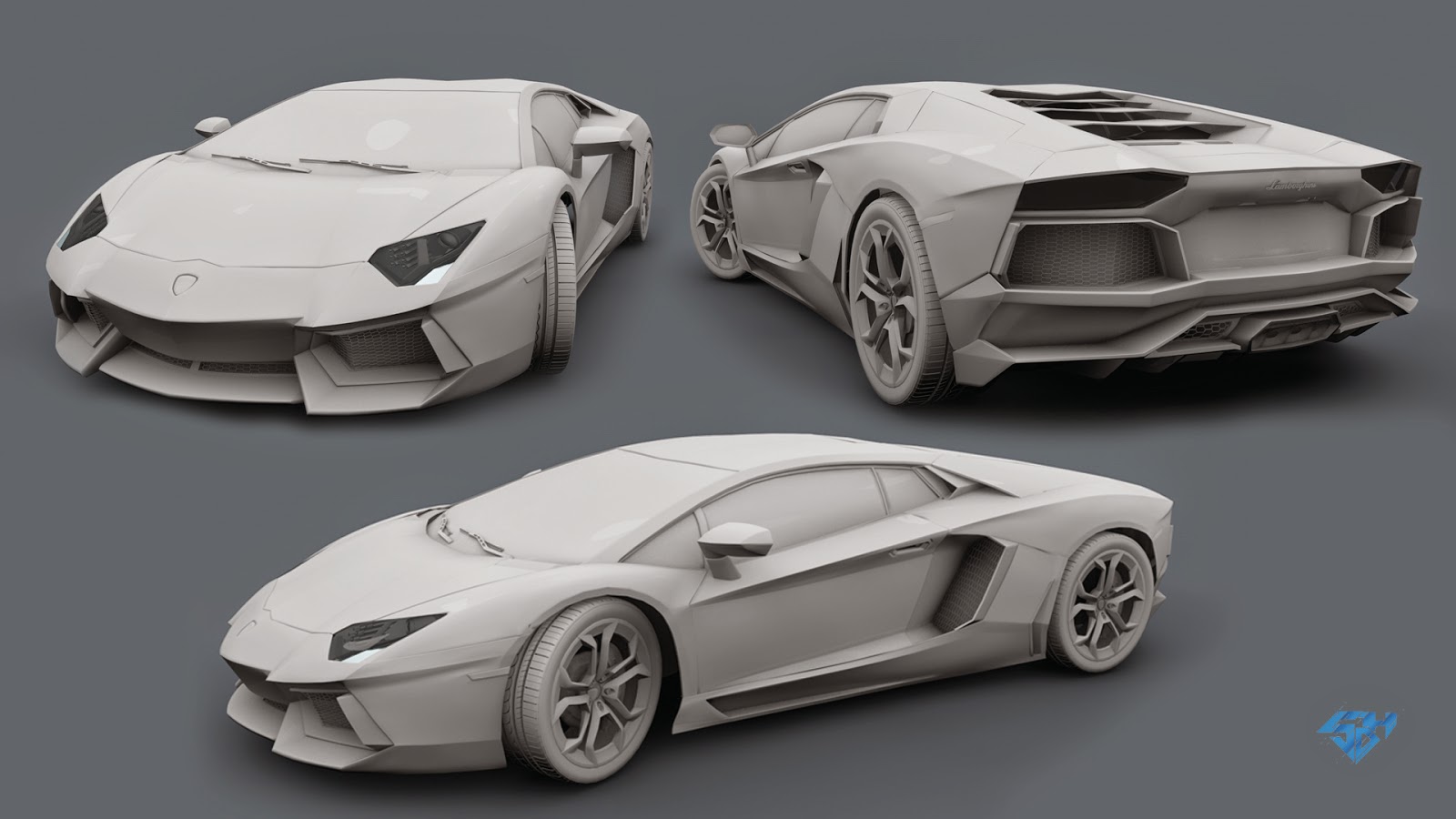 SUDHISH SIVAN: 3D Modeling 0.24 [ Lamborghini Aventador ]