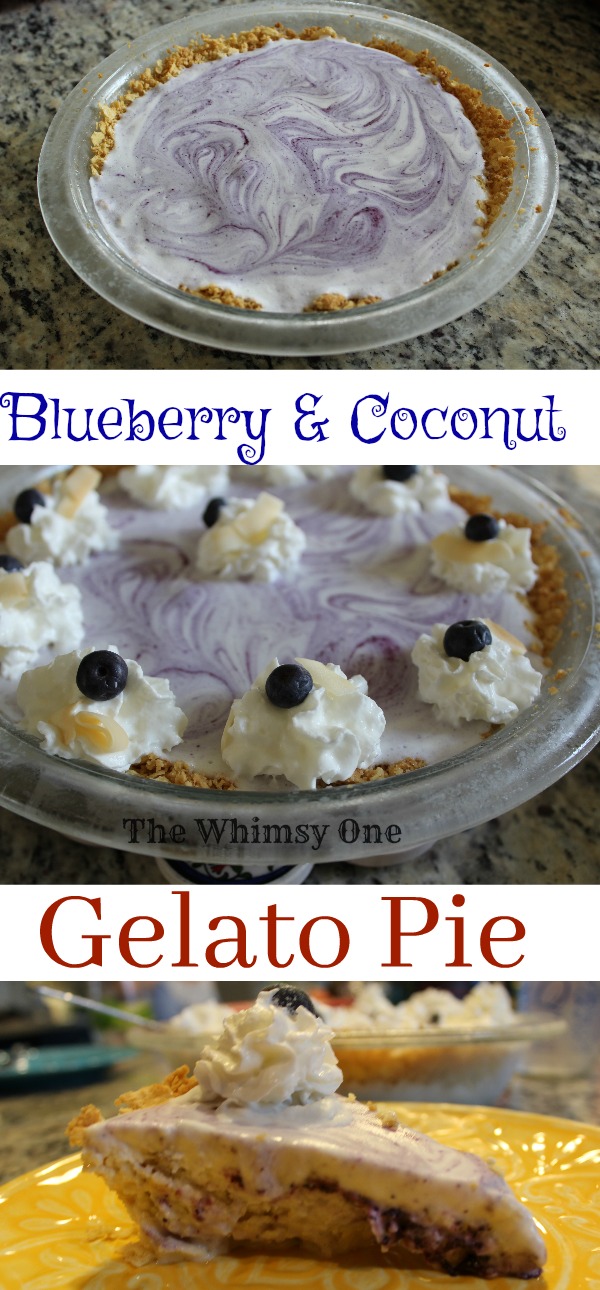 Blueberry & Coconut Gelato Pie #SummerDessertWeek | The Whimsy One