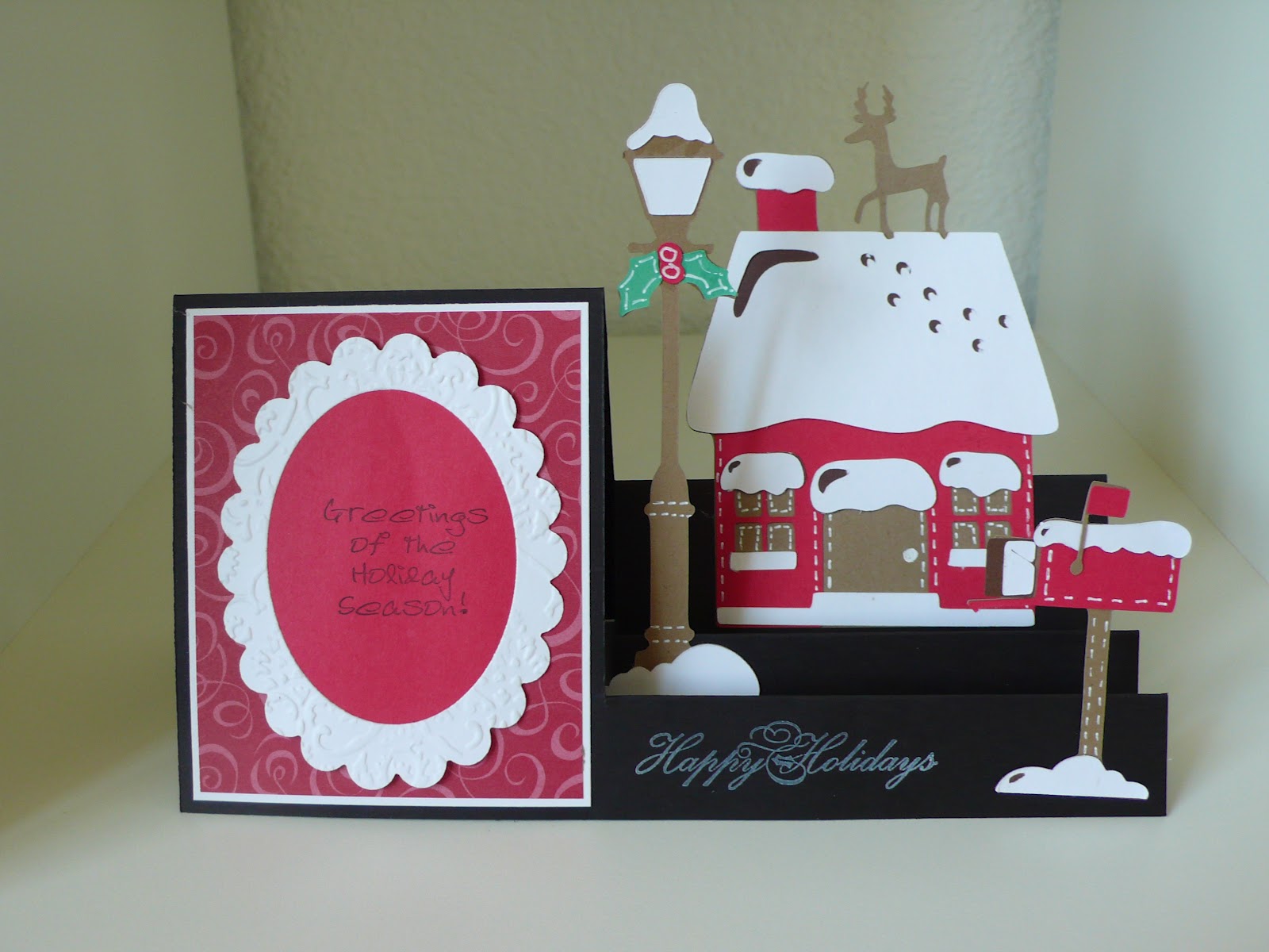 Kelly's Memory Craft: Christmas Card: House Side Step Card