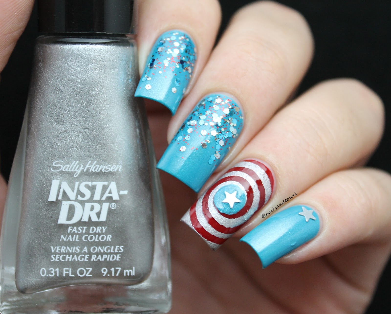 My Nail Art Journal: Captain America Inspired Nails
