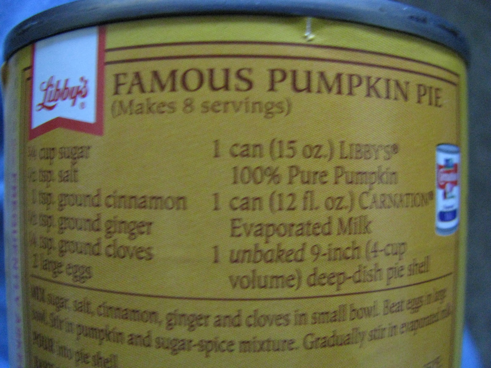 libby pumpkin pie mix ingredients