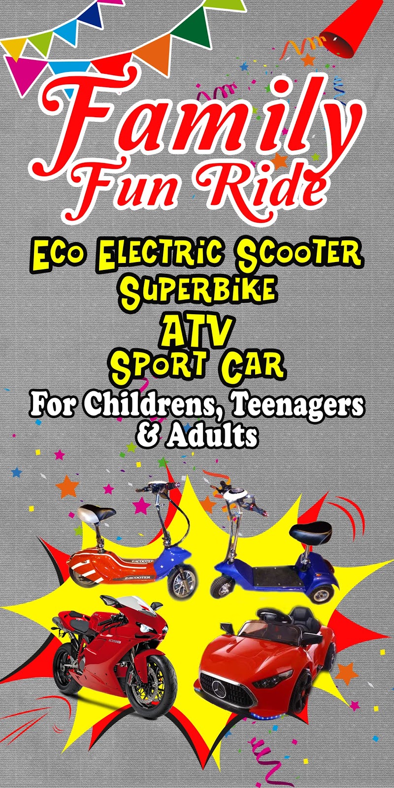 Sh Yn Design: Family Fun Ride : Eco Electric Scooter Banner